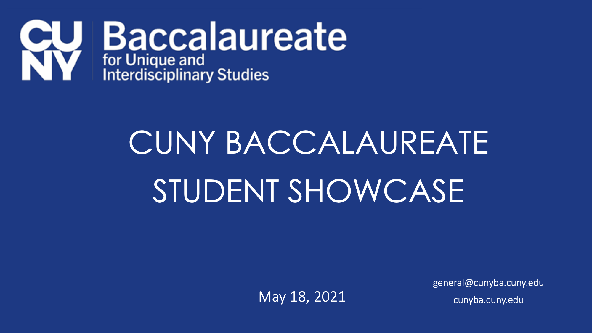 Second Annual CUNY BA Student Showcase – CUNY BA
